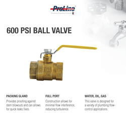 ProLine 3/4-in Brass FPT Full Port Ball Valve at Menards®