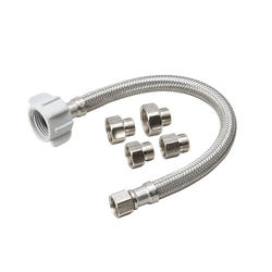 ProLine 12" Universal Braided Stainless Steel Toilet Supply Line Kit at ...