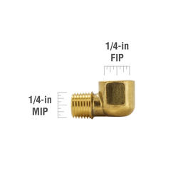 1/4" MIP x FIP Brass 90-Degree Street Adapting Elbow at Menards®