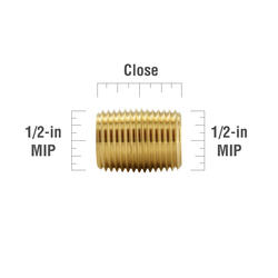 1/2" MIP x Close Brass Nipple at Menards®