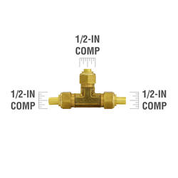 1/2" Compression Brass Tee at Menards®