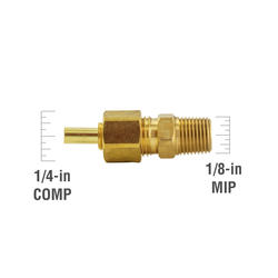 1/4" Compression x 1/8" MIP Brass Reducing Adapting Union at Menards®