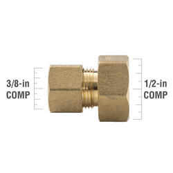 1/2" Female Compression x 3/8" Compression Brass Reducing Adapter at Menards®