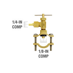 1/4" Compression x 1/8" Compression Brass Self-Tapping Saddle Valve at ...