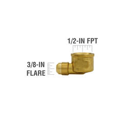 3/8" Flare x 1/2" FIP Brass Reducing Adapter Elbow at Menards®