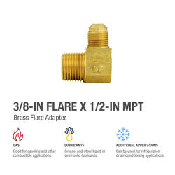 3/8" Flare x 1/2" MIP Brass Reducing Adapting Elbow at Menards®