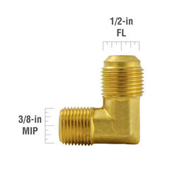 1/2" Flare x 3/8" MIP Brass Reducing Adapting Elbow at Menards®