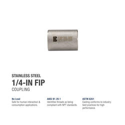 1/4" FIP Stainless Steel Pipe Coupling at Menards®