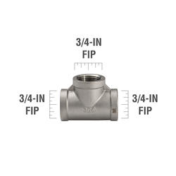 3/4" FIP Stainless Steel Pipe Tee at Menards®