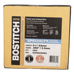Bostitch® 2-1/2" x .090 15° Plastic Coil Smooth Shank Electro ...