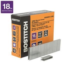 Bostitch® 7/32" Crown x 1-3/8" Leg 18-Gauge Brite Narrow Crown Staples ...