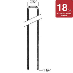 Bostitch® 7/32" Crown x 1-1/4" Leg 18-Gauge Brite Narrow Crown Staples ...