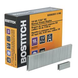 Bostitch® 7/32" Crown x 1-1/4" Leg 18-Gauge Brite Narrow Crown Staples ...