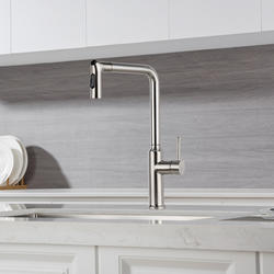 Rainlex® One-Handle Pull-Down Brushed Nickel Kitchen Faucet at Menards®