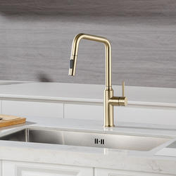 Rainlex® One-Handle Pull-Down Brushed Gold Kitchen Faucet at Menards®