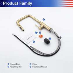 Rainlex® One-Handle Pull-Down Brushed Gold Kitchen Faucet at Menards®