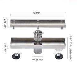 Rainlex 12" Brushed Nickel Linear Drain at Menards®