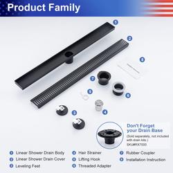 Rainlex 28" Matte Black Linear Drain at Menards®