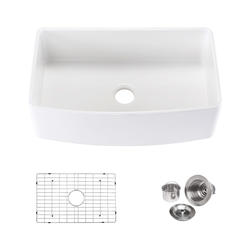 Rainlex Farmhouse/Apron Front 33" White Fireclay Single Bowl Kitchen ...