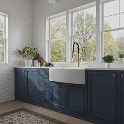 RAINLEX Farmhouse/Apron Front 33" White Fireclay Single Bowl Kitchen ...