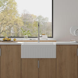 Rainlex Farmhouse/Apron Front 30" White Fireclay Single Bowl Kitchen ...