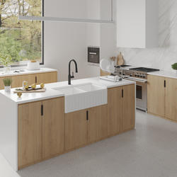 Rainlex Farmhouse/Apron Front 33" White Fireclay Double Bowl Kitchen ...