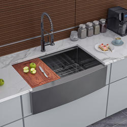 Rainlex Apron-Front 30" Stainless Steel Single Bowl Kitchen Sink at ...