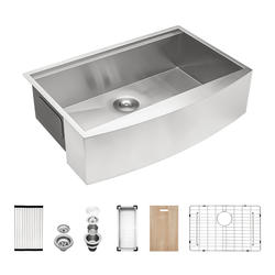 Rainlex Apron-Front 36" Stainless Steel Single Bowl Kitchen Sink at ...