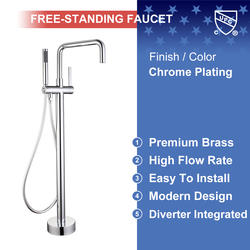 Rainlex® One-Handle Polished Chrome Freestanding Bathtub Faucet with ...