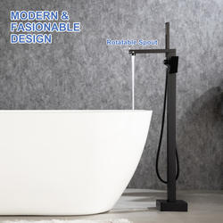 Rainlex® One-Handle Matte Black Freestanding Bathtub Faucet with ...