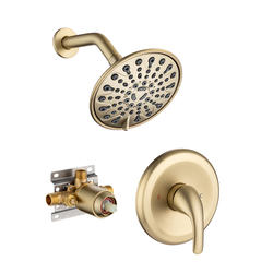 Rainlex® One-Handle 6-Spray Setting Brushed Gold Shower Faucet at Menards®
