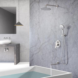 Rainlex® One-Handle 1-Spray Brushed Nickel Bathtub Shower Faucet at ...
