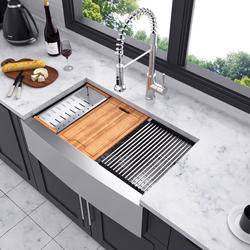Rainlex Apron-Front 36" Stainless Steel Single Bowl Kitchen Sink at ...