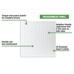 Yardworks® 6 x 6 White Belmont Privacy Vinyl Fence Panel at Menards®