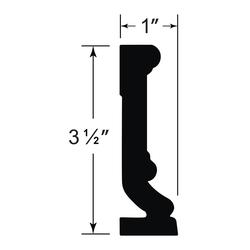 1 x 3-1/2 x 8' White PVC Colonial Casing RB3 at Menards®