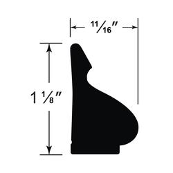 11/16" x 1-1/8" x 12' White PVC Base Cap at Menards®