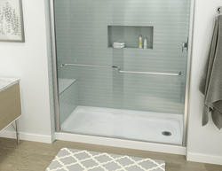 Briggs Pendant 60"W x 32"D White Single Threshold Shower Base with ...