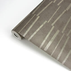 Brewster Luminescence Brown Abstract Stripe Unpasted Wallpaper Roll at ...