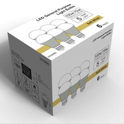 100 Watt Equivalent Frosted A19 E26 Soft White LED Light Bulb - 6 Pack ...