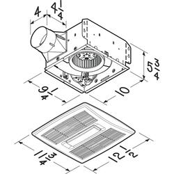 Broan® Roomside Series 110 CFM Ceiling Exhaust Bath Fan with LED Light ...