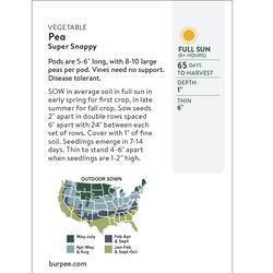 Burpee® Organic Super Snappy Pea Vegetable Seeds at Menards®