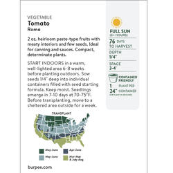 Burpee® Organic Roma Tomato Vegetable Seeds at Menards®