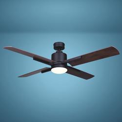 Patriot Lighting® Covington 52" Matte Black Indoor LED Ceiling Fan with ...