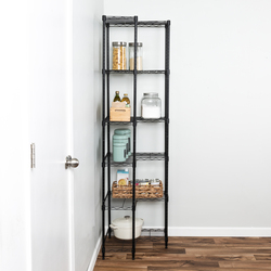 Designer's Image™ 20"W x 72"H x 10"D 6-Tier Black L-Corner Wire ...