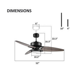 CARRO Maxwell 52" Black Indoor LED Ceiling Fan with Remote at Menards®