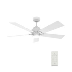 CARRO Aspen 48" White Indoor/Outdoor LED Smart Ceiling Fan with Remote ...