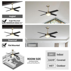 CARRO Nova 48" Gold Indoor LED Smart Ceiling Fan at Menards®