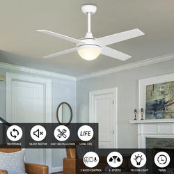 CARRO Nova 52" White Indoor LED Smart Ceiling Fan at Menards®