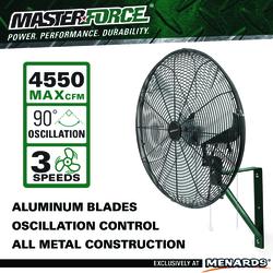 Masterforce® 20" Oscillating Wall Mount Fan at Menards®