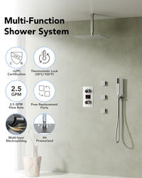 EVERSTEIN Thermostatic Brushed Nickel Rain Shower System at Menards®
